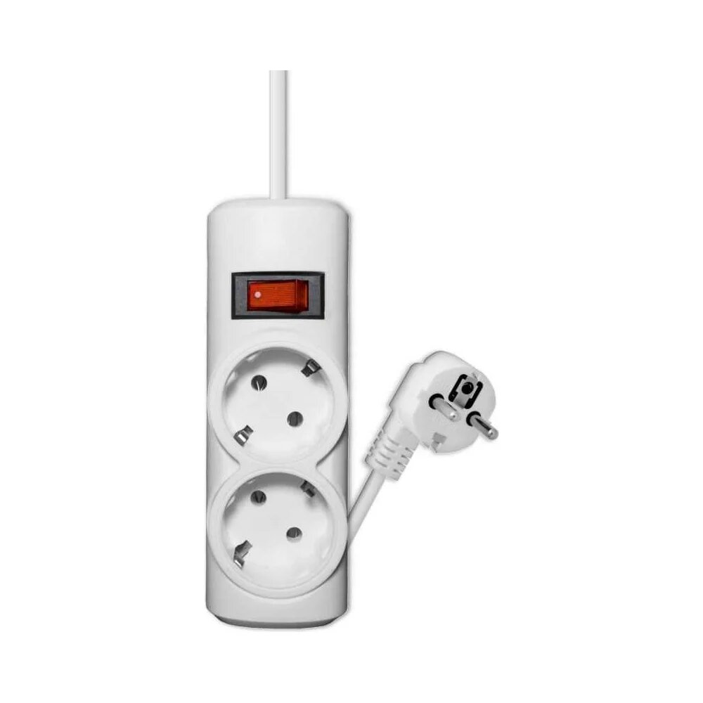 PROGIX Сетевой фильтр 2 розетки, 3 метра, белый, 3x0.75 PG231