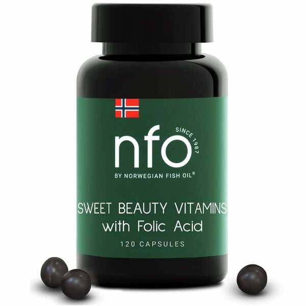 Свит Бьюти витамины с фолиевой кислотой NFO/Норвегиан фиш оил капсулы 500мг 120шт