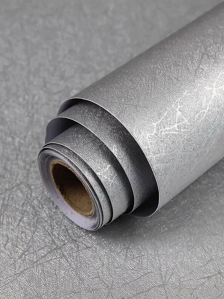 Обои/Самоклеящиеся обои，Серебристый шелк, 40 см в ширину и 10 м в длину,