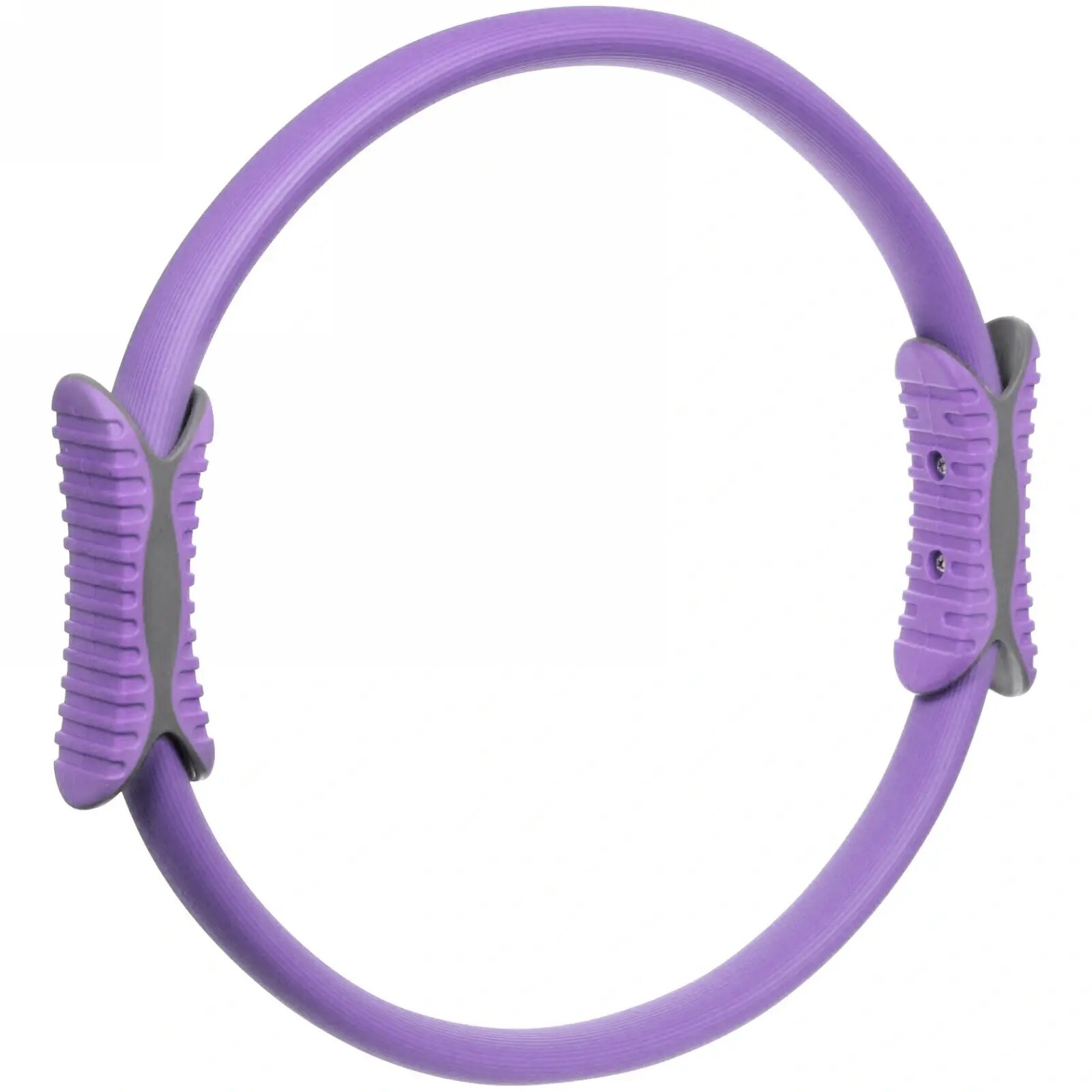 Кольцо-эспандер для пилатеса и йоги, укрепление мышц, рифленые ручки, ПВХ и пластик, цвета: розовый, синий, фиолетовый
