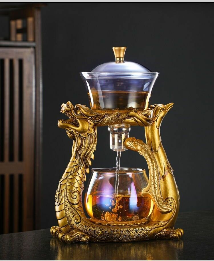 Стеклянный заварочный чайник 400 мл с подставкой в виде животного для церемониального чаепития