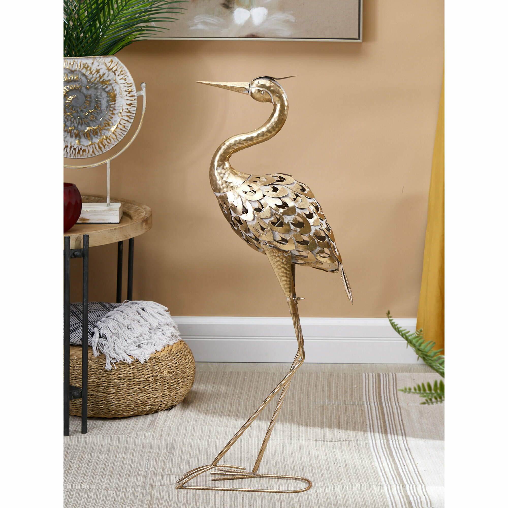 Декор напольный Glasar Журавль 36х16х78 см, железо, комнатный/садовый