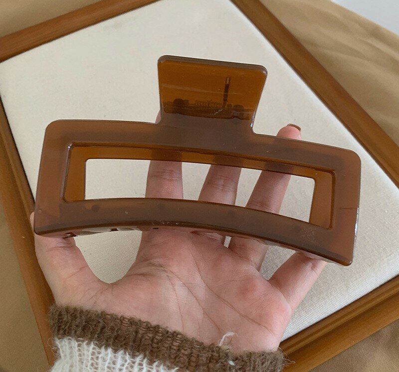 Заколка-краб для волос, цвет коричневый 12,5 см.