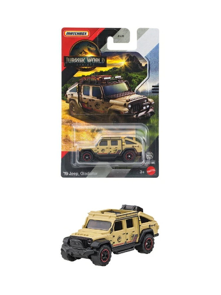 Машинка Matchbox Jurassic World 1/64 car model 19 Jeep Gladiator