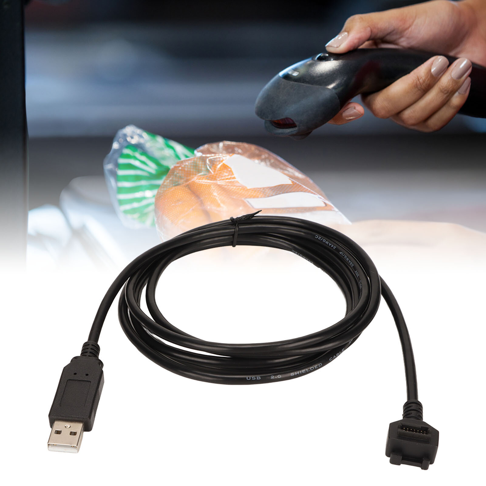 Кабель USB длиной 6.6ft (2 метра) для Verifone VX820 VX810, 14pin IDC to USB, 480 Mbps, материал PVC, кабель для сканера для офиса