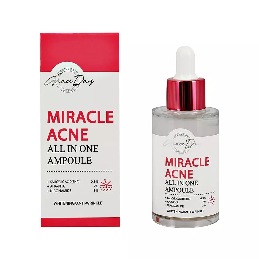 Сыворотка для лица `GRACE DAY` MIRACLE с ниацинамидом и AHA, BHA, PHA-кислотами (отшелушивающая) 50 мл