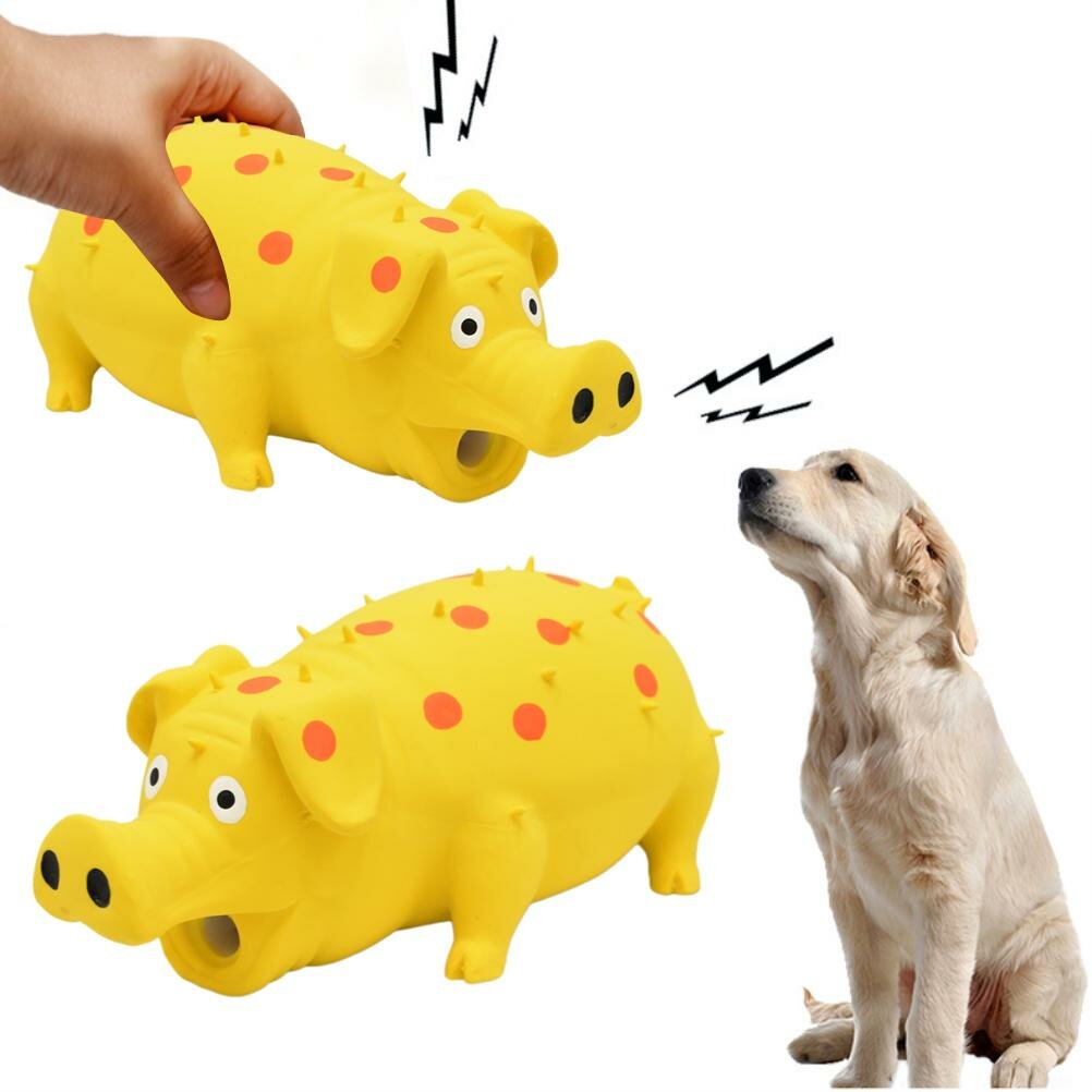 Резиновая игрушка-пищалка для собак в виде свиньи, для маленьких, средних и больших собак