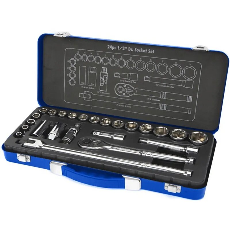 Набор инструментов  24предмета  (метрические головки 1/2) WP202564 Workpro 2131568