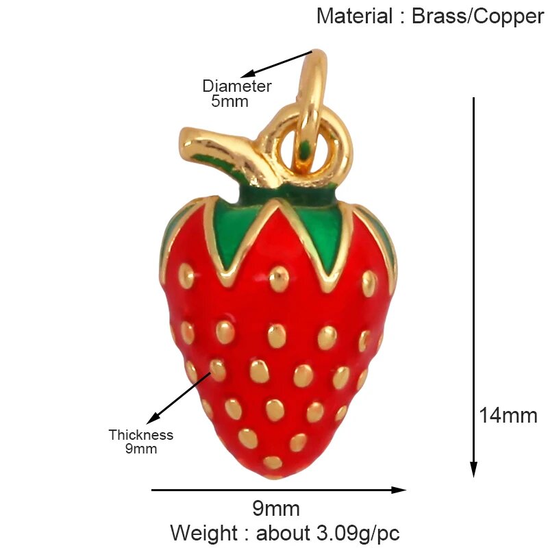 Милый 3D дракон, фрукты, клубника, вода, дыня, вишня, банан, персик, подвеска, ювелирное S402482J1