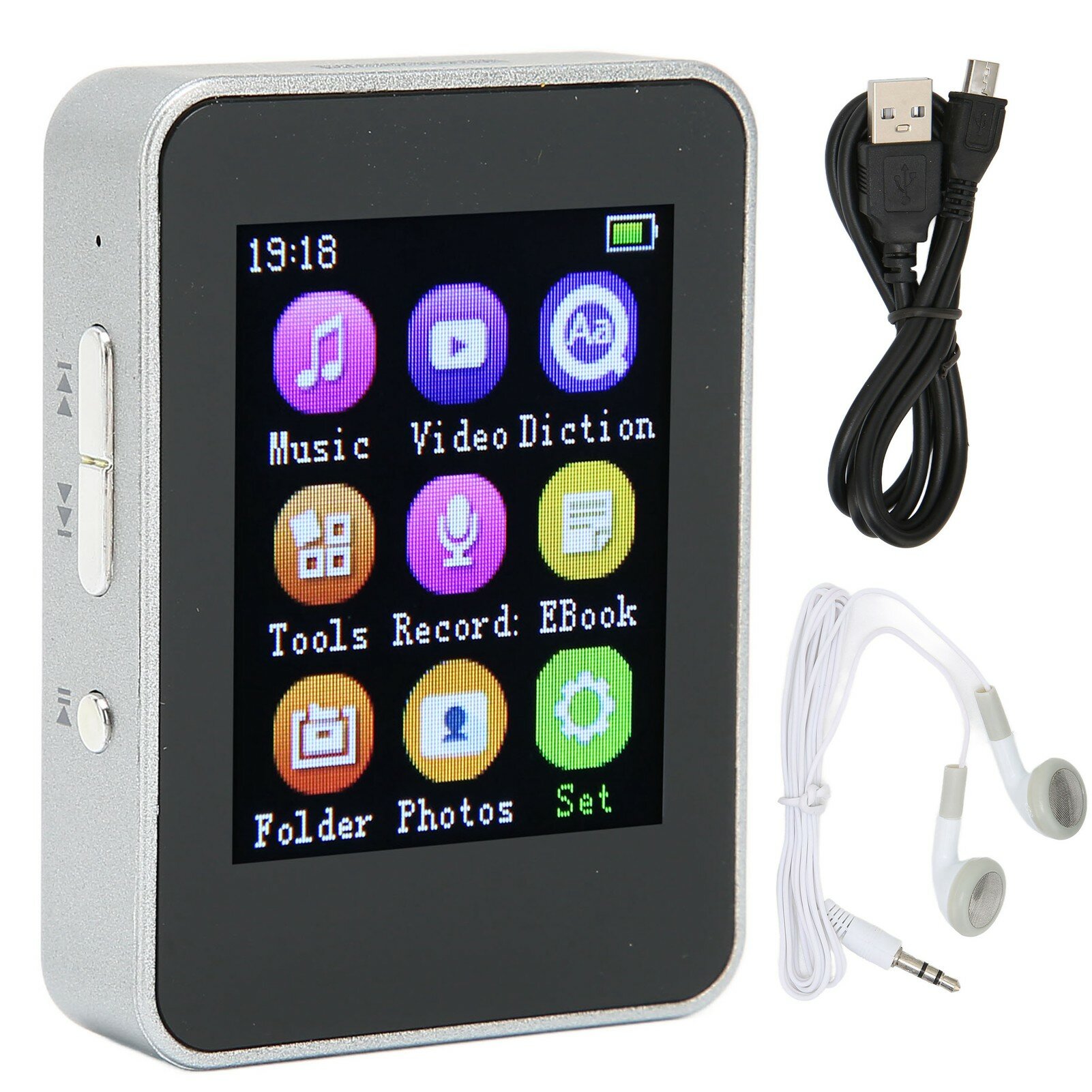 T7 MP4 Player 1.8inch Music Player с большим экраном с функцией записи FM для ходьбы runningsilver 8gb