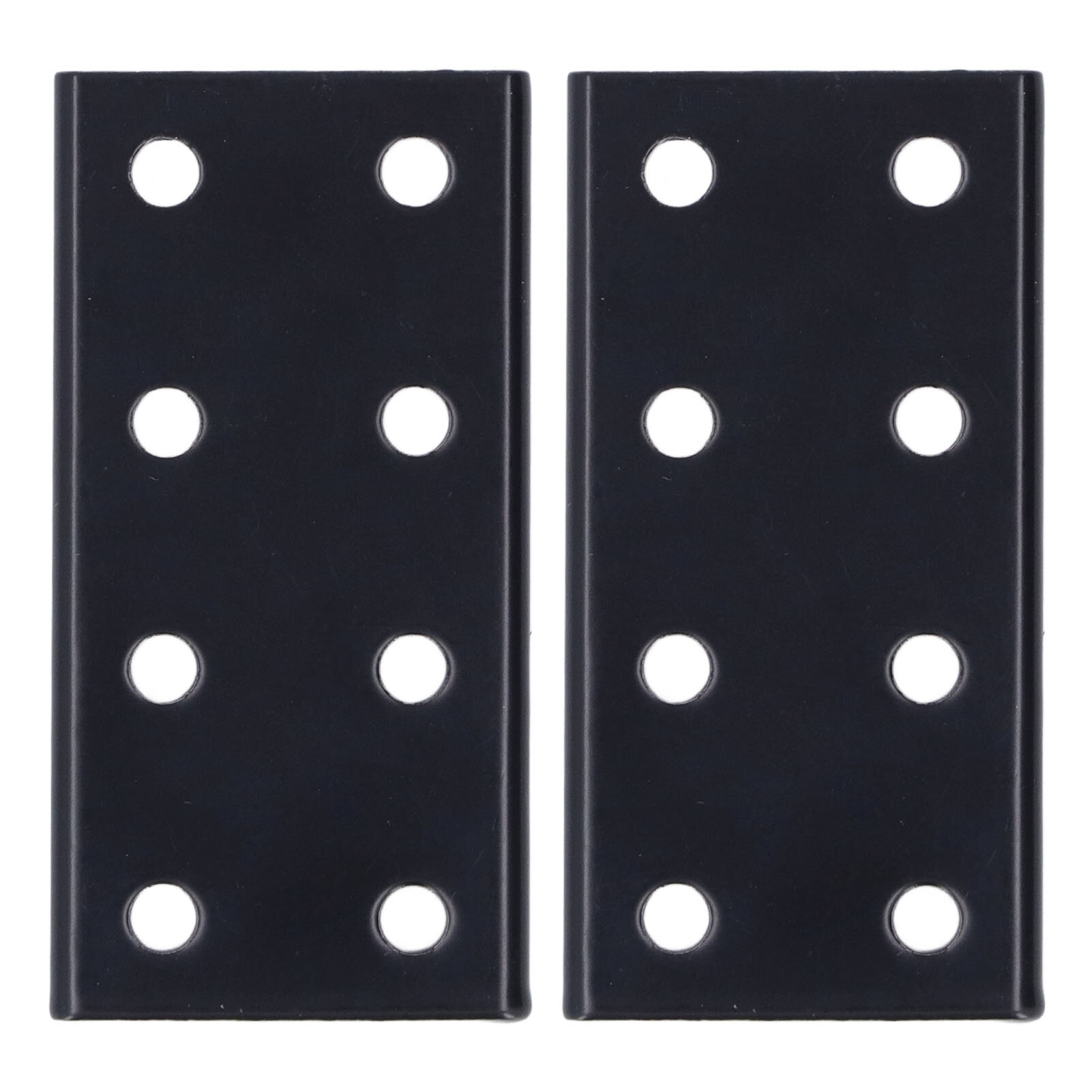 2 шт. 8-отверстные соединительные пластины из алюминиевого сплава, прямоугольные, для стола и кровати, черные.