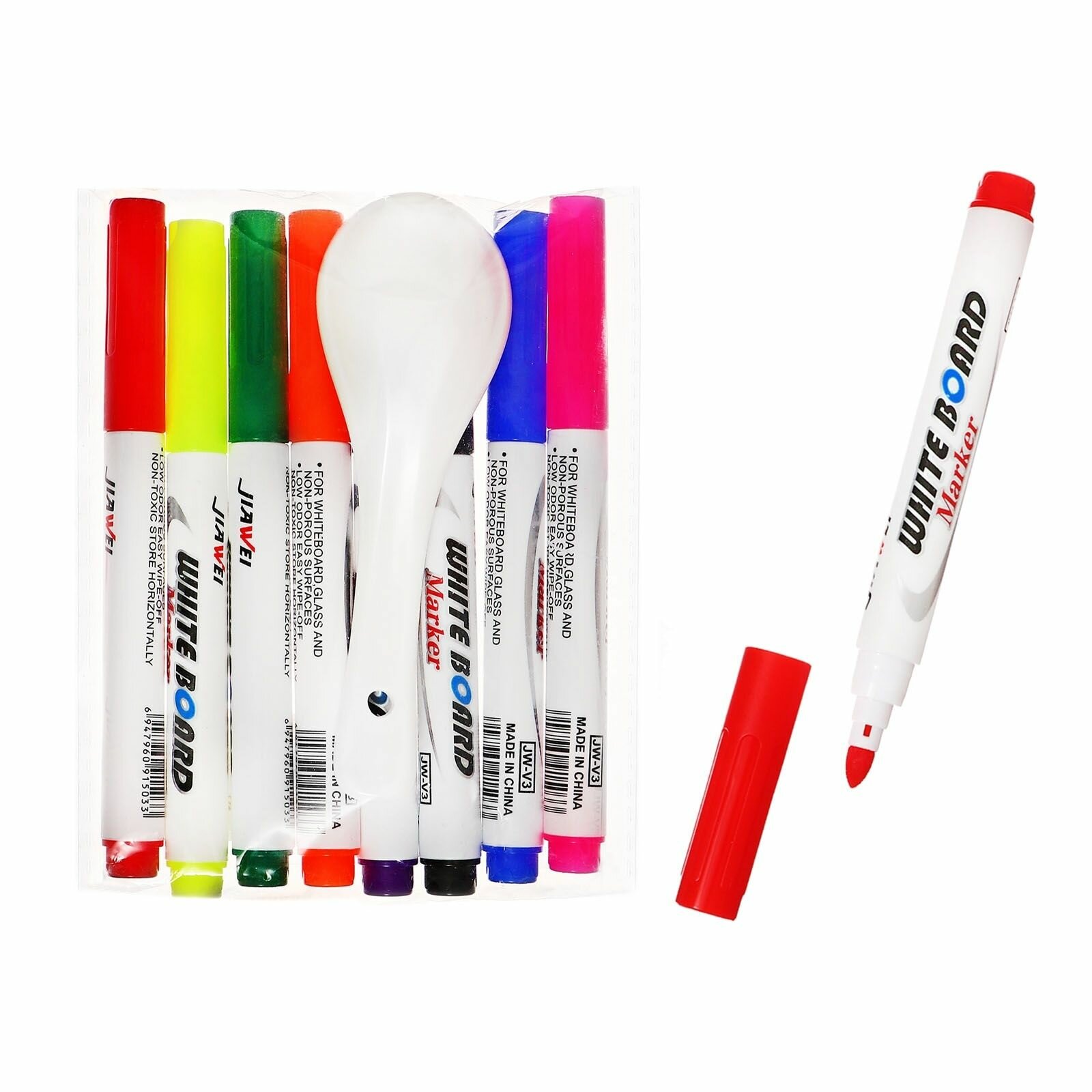 Набор маркеров 8 штук + ложка для нанесения рисунков "Рисунки плавают на воде"