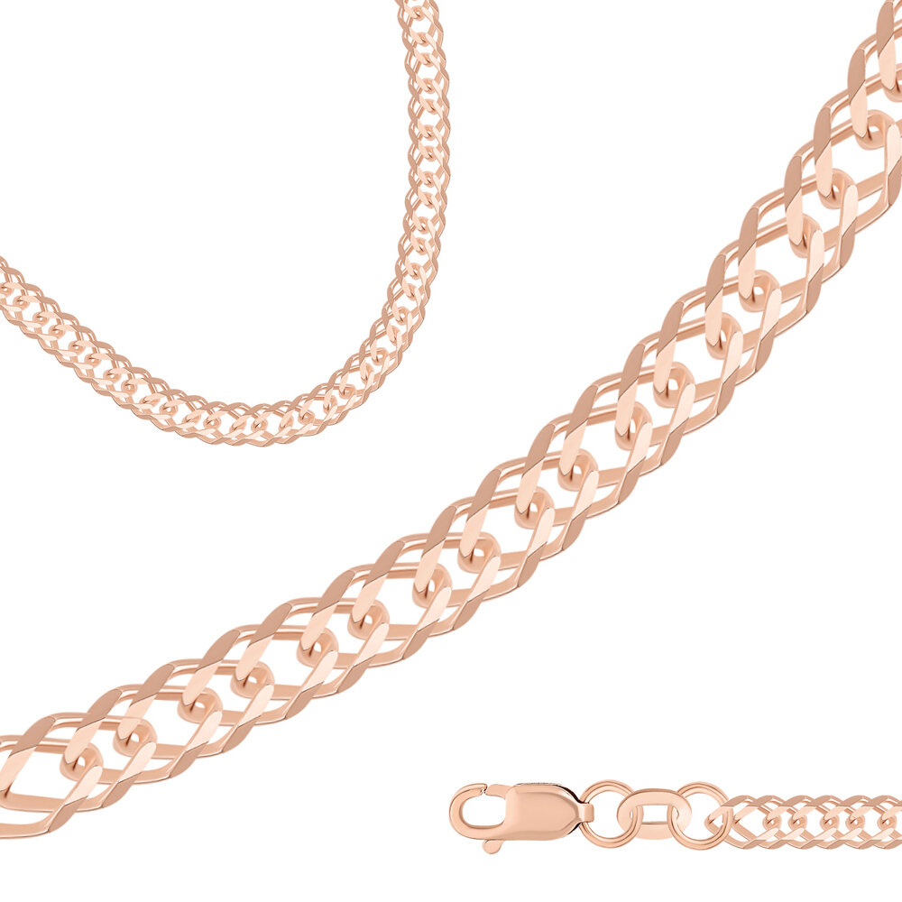 Цепь красное золото, 585 проба, гравировка