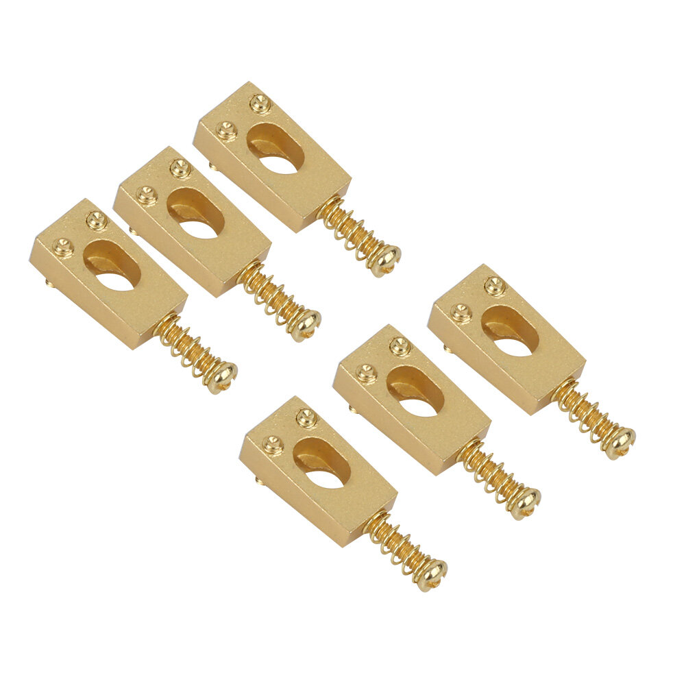 6 шт, седло для гитарного моста, седла для латунных струн, сменные аксессуары для электрогитары, золото