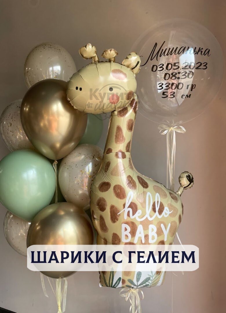 Воздушные шары с гелием, шарики воздушные на выписку для мальчиков №60