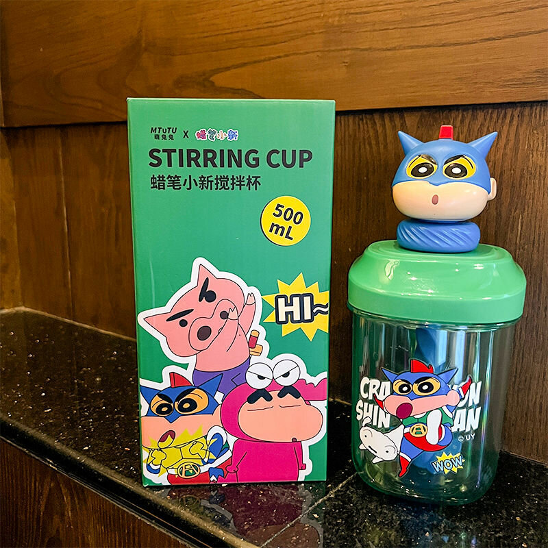 Стакан для воды Crayon Shin-chan 2025, новый стиль, высококачественная стеклянная чашка с соломенной крышкой для девочек, детская летняя коллекция чайников