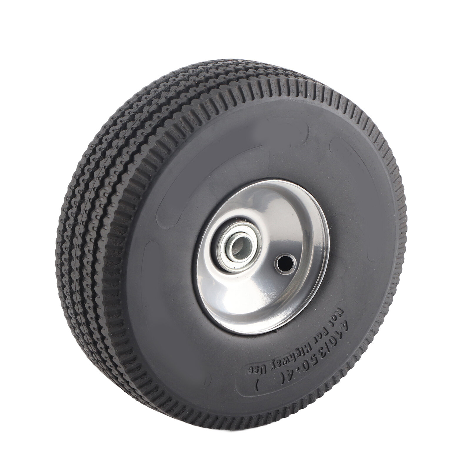 Универсальная бескамерная шина для ручных тележек, пластиковая ступица, 250 кПа, диаметр отверстия 15 мм, размер 3.50‑4