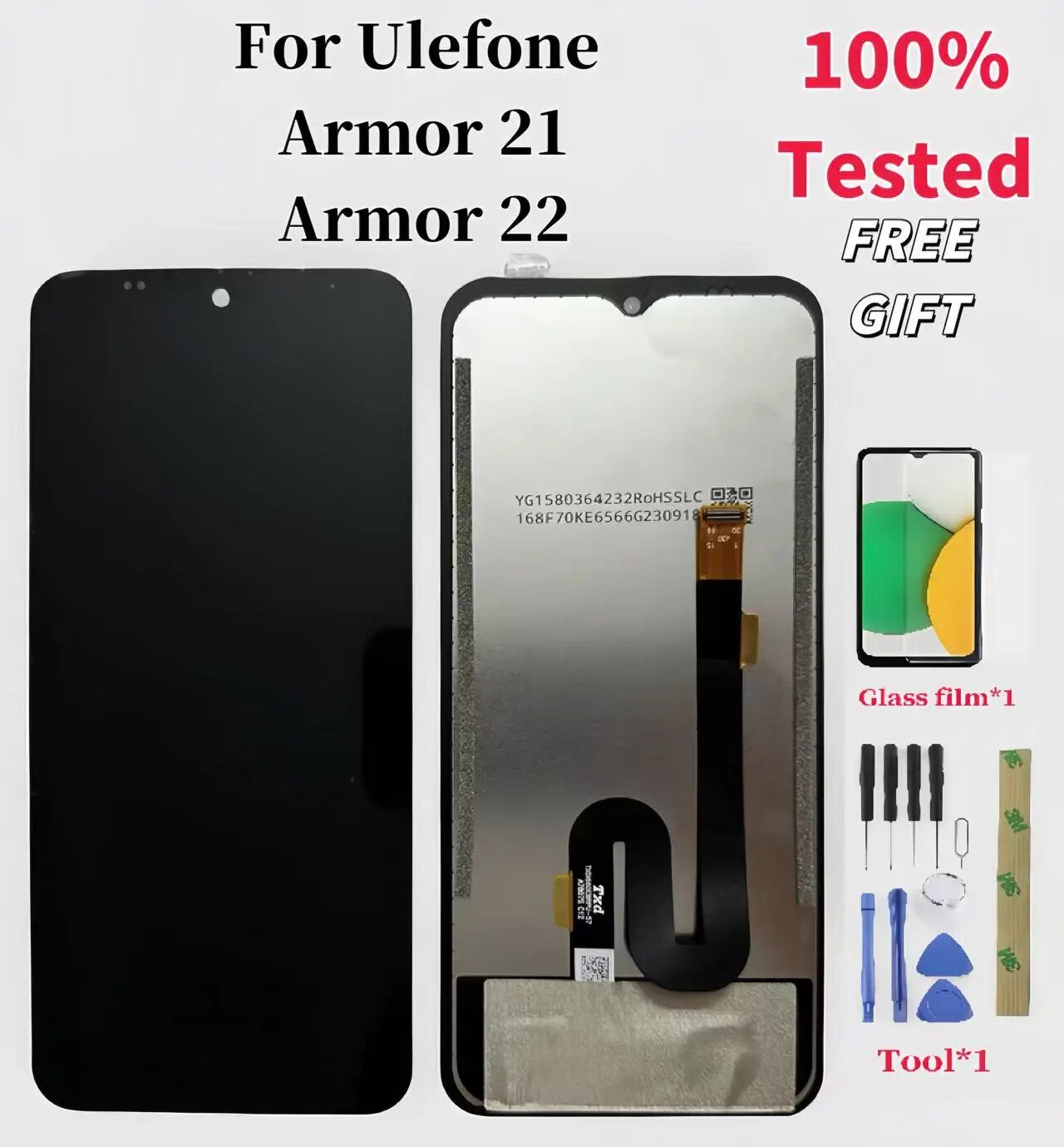 6.58 Inches For Ulefone Armor 21/22 LCD Display + Touch Screen Assembly Replacement For armor 21/22 LCD +Tools