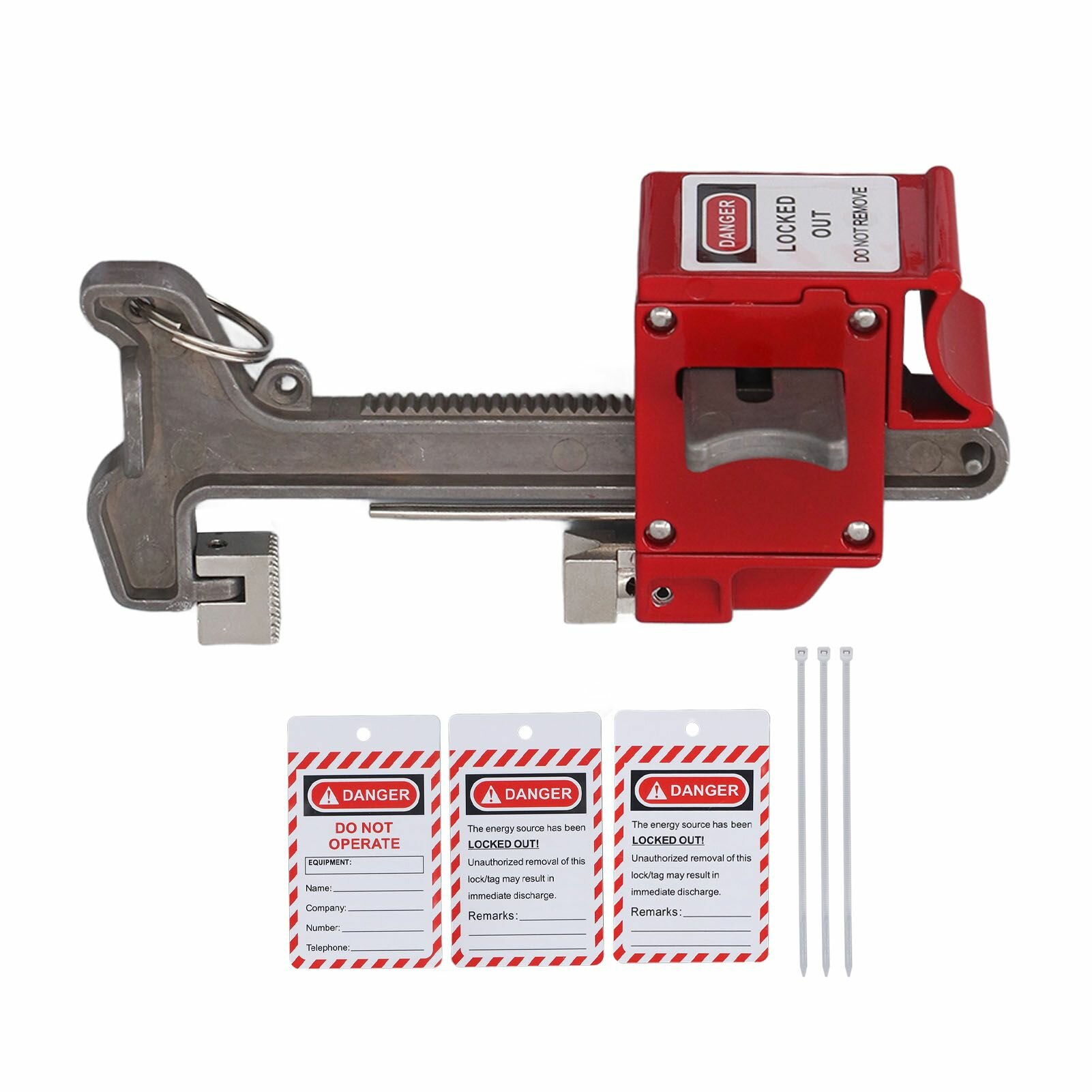 Устройство блокировки шарового крана с ярлыками и кабельными стяжками, для ручного запирания, DN8 DN100