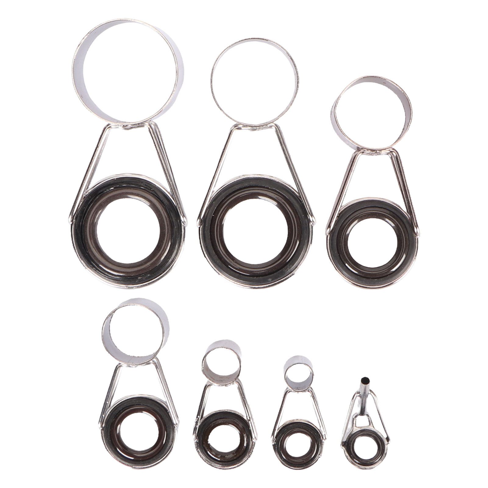 Комплект из 7 направляющих для удочек, универсальное керамическое кольцо, направляющие для удочек из нержавеющей стали