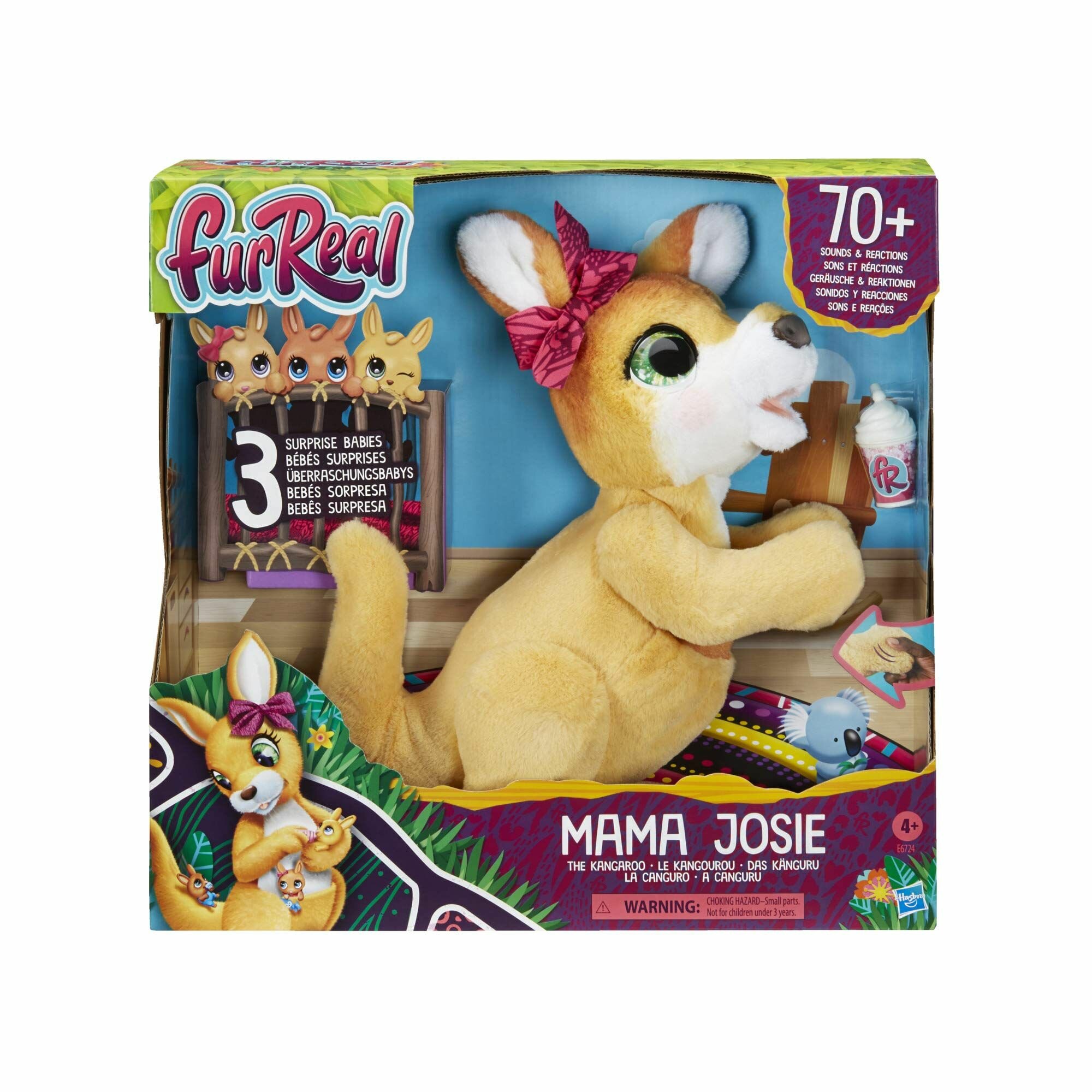 Hasbro FurReal Mama Josie the Kangaroo / Детская плюшевая интерактивная игрушка-кенгуру с более чем 70 видами звуков и движений, подходящая для подарков-сюрпризов в возрасте от 4 лет и старше.