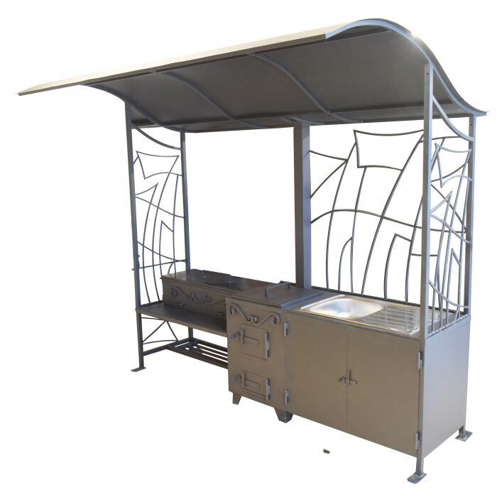 Мангал "Шеф-повар" с мойкой