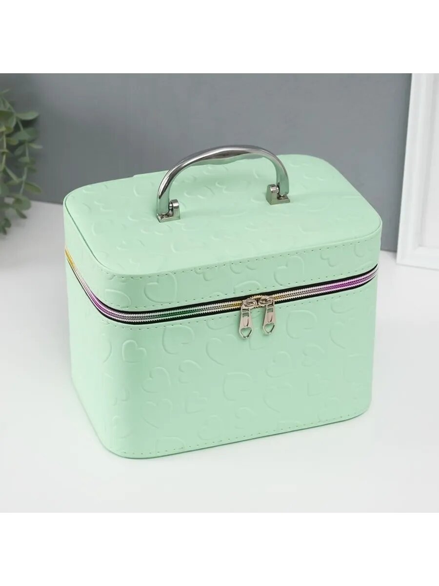 Комплект стильных кожзаменительных шкатулок с зеркалом