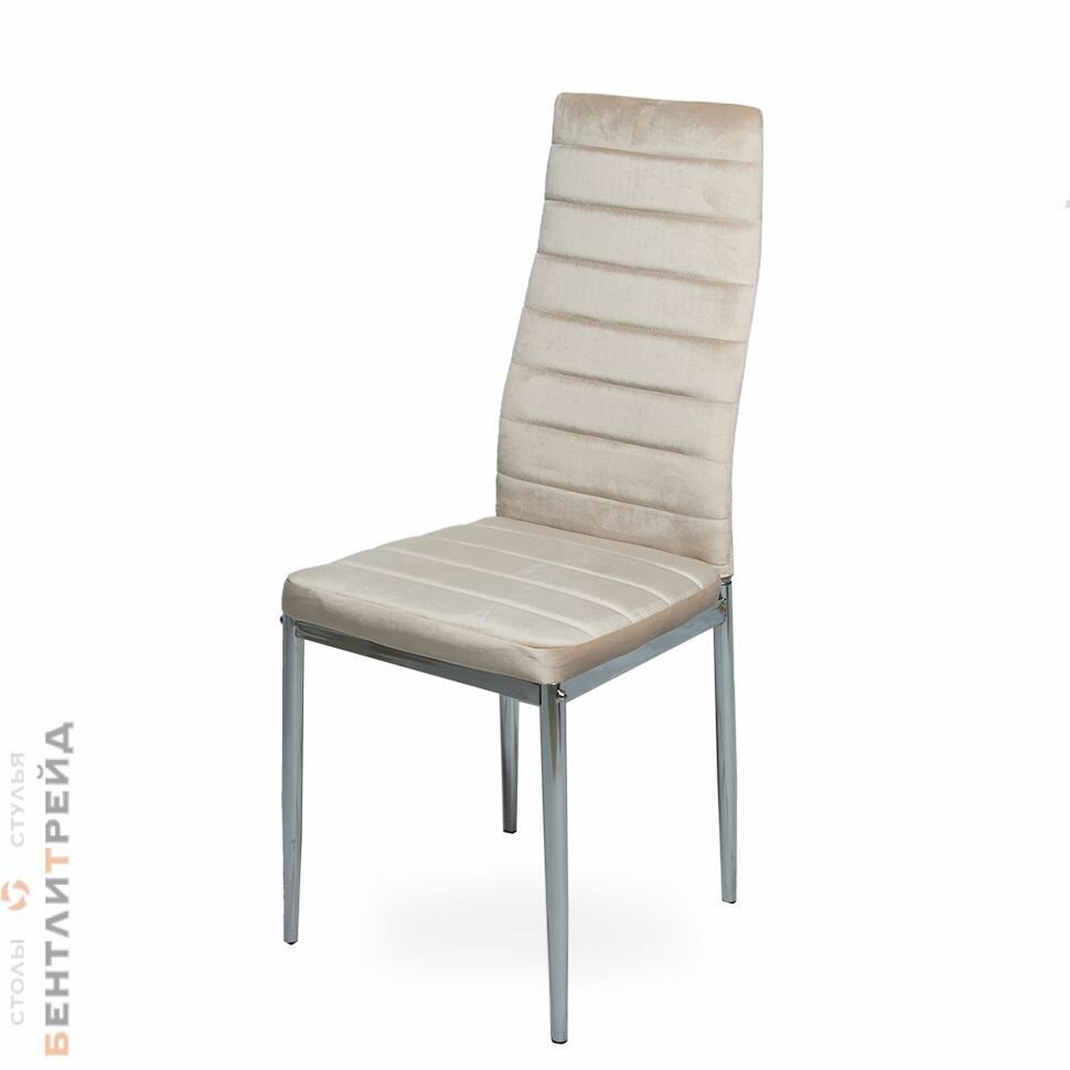 Стул B-trade Солло BEIGE(G062-03)/CHROME, Бархат Размеры: Высота 970мм Глубина 530мм Ширина 420мм
