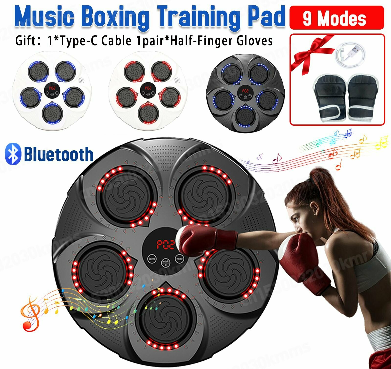 Умный музыкальный боксерский автомат, настенная мишень, Музыкальная боксерская груша с Bluetooth