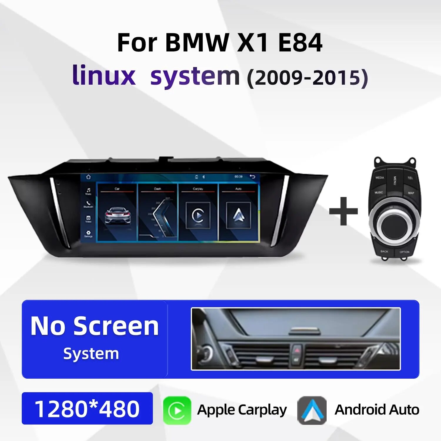 Обновленный автомобильный мультимедийный плеер для BMW X1 E84 2009 2015 CIC System CarPlay Android Auto Instrument HD с сенсорным экраном 8,8 дюйма Искать инструкцию по установке у клиентского сервиса Linux RVC No Screen