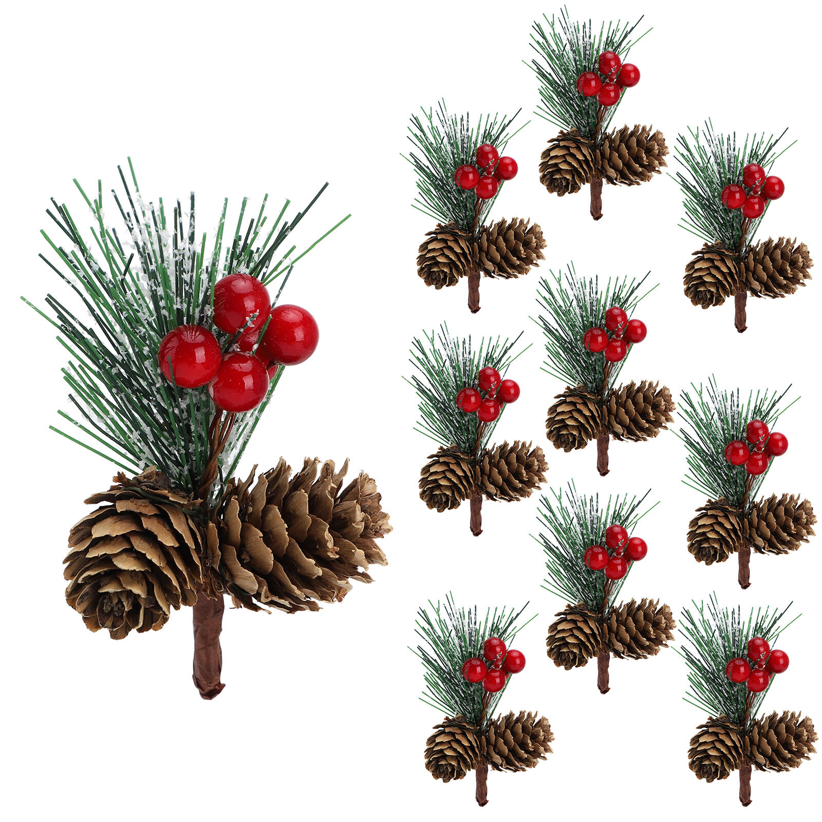 Mini Christmas Tree Accessories Pine Cones Branches Decorations Small Flower Arrangements
