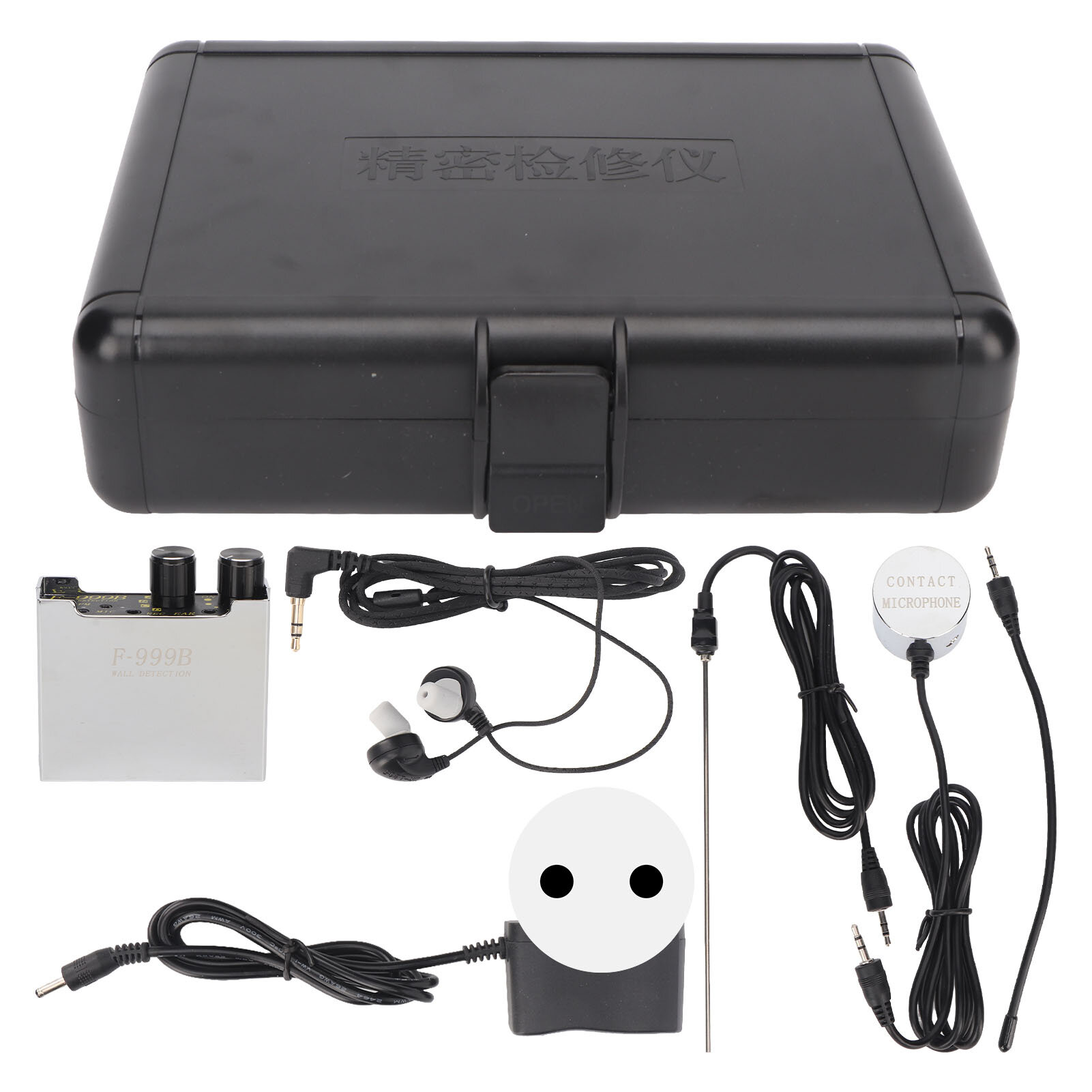 Датчик протечек водопроводных труб, 4 режима работы, высокочувствительный, настенный детектор утечек с наушниками, 110–240 В, вилка стандарта ЕС.