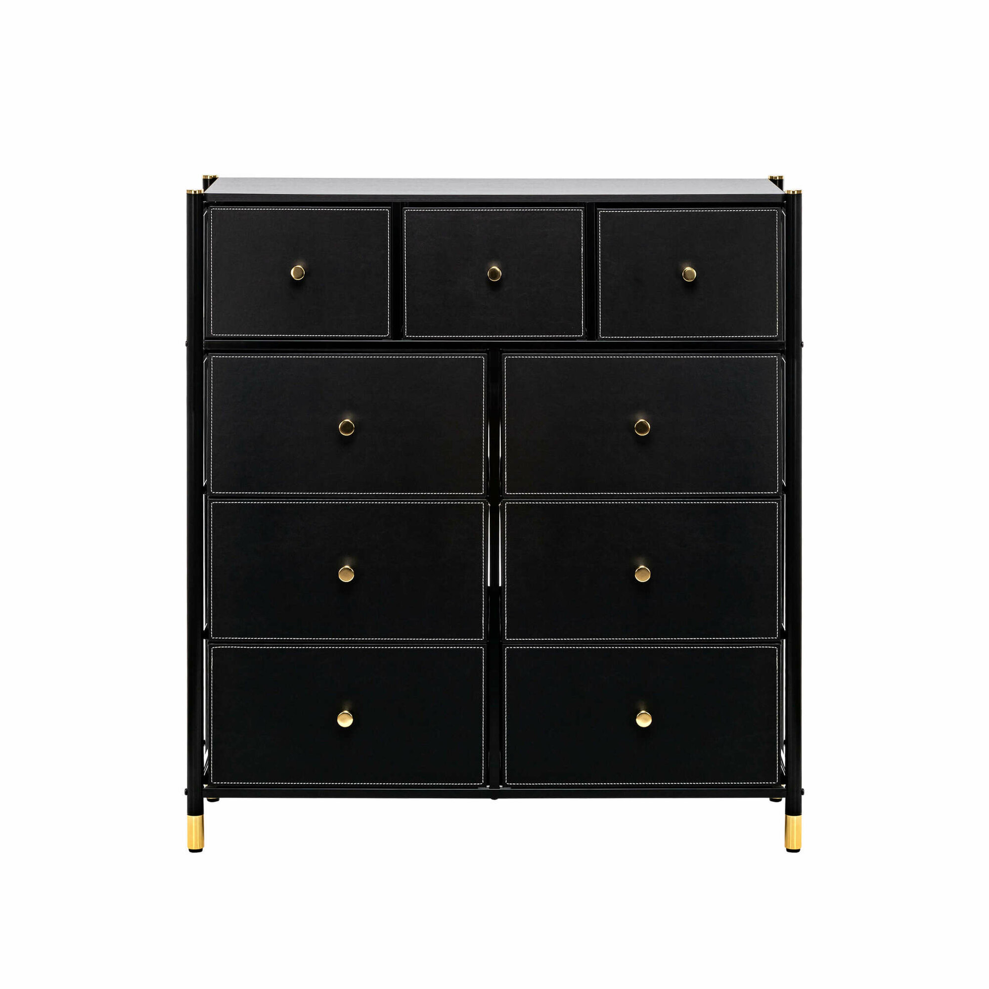 Комод Leset Нирита/Хайди 9 ящиков Черный Размеры: Высота 1037мм Глубина 300мм Ширина 1002мм