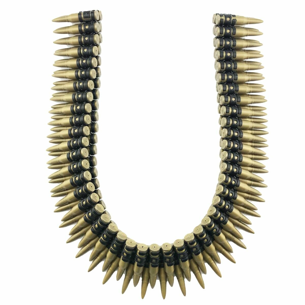 Пластиковая муляжная пулеметная лента для карнавального костюма съемные патроны, длина 154 см