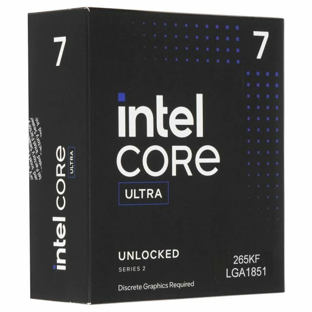 Процессор Intel Core Ultra 7 265KF BOX BX80768265KF (Arrow Lake C20(12EC/8PC)/T20, 3,3/5,5GHz, Without Graphics)