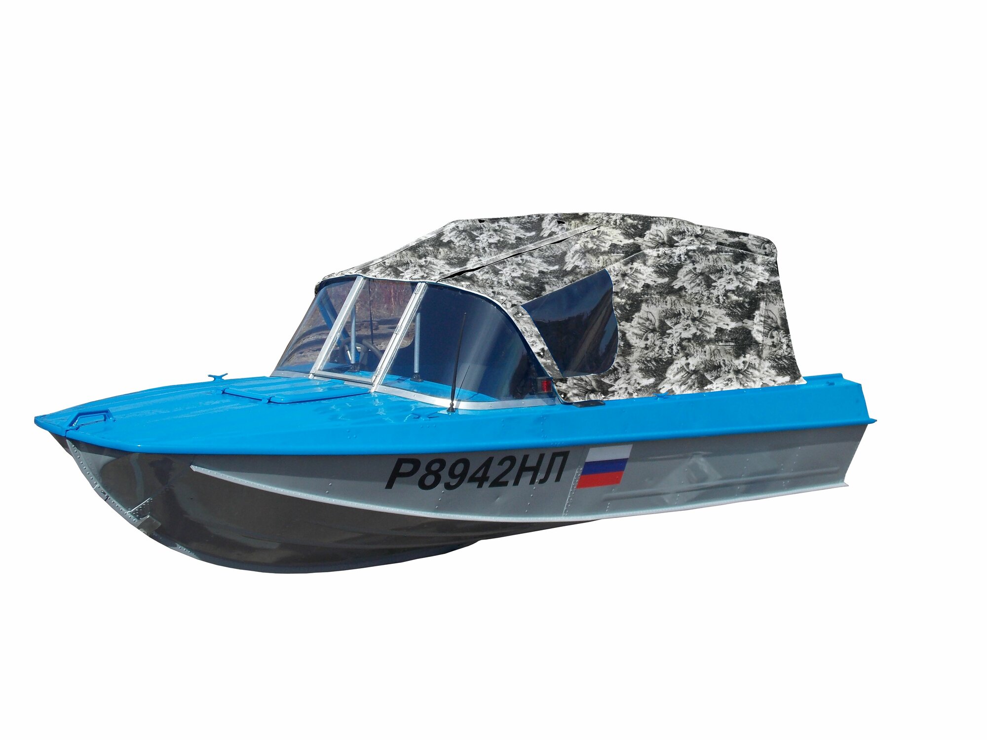 Казанка 5М2,3,4. Стекло с калиткой, тент, дуги, крепление. Комплект