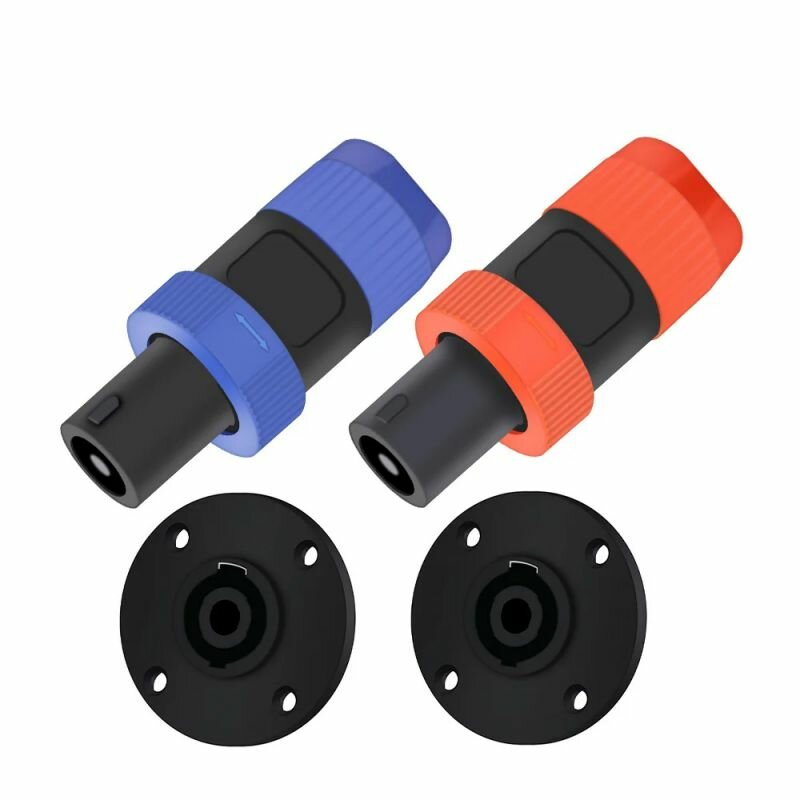 1 пара Pro Speaker Powercon Cable Connector 4Poles Round Female Panel Mount Socket Male Plug для микрофона, усилителя динамика