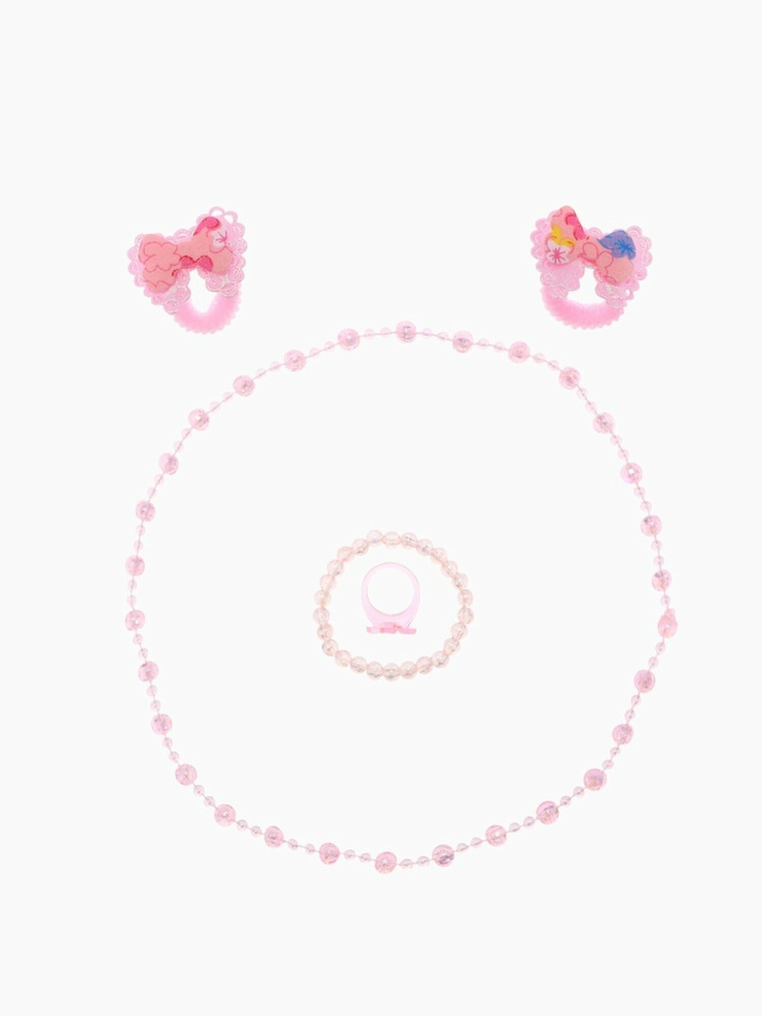 Комплект бижутерии: колье, кольцо, браслет, пластик