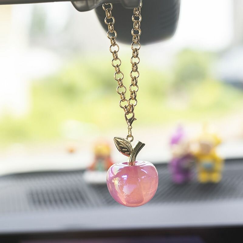 Новый свежий 3D цветной яблочный забавный декор для заднего зеркала автомобиля, подвесной орнамент интерьера