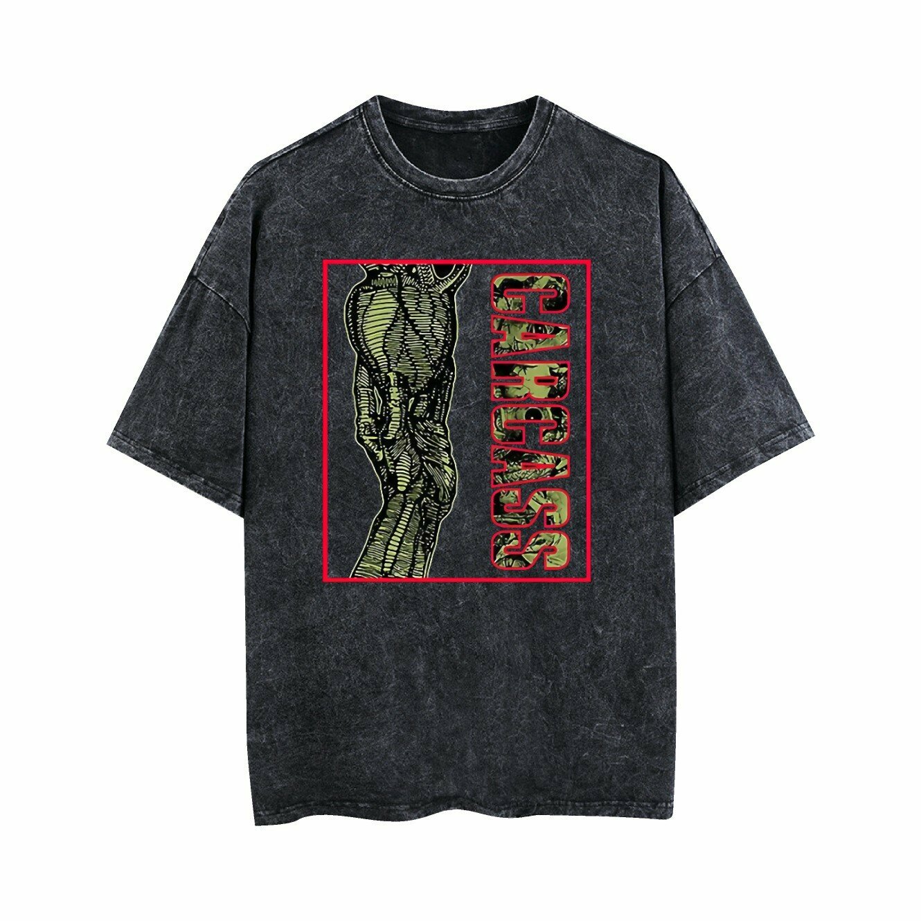 Ретро-футболка Carcass Heartwork Vintage Черный ретро-костюм с коротким рукавом