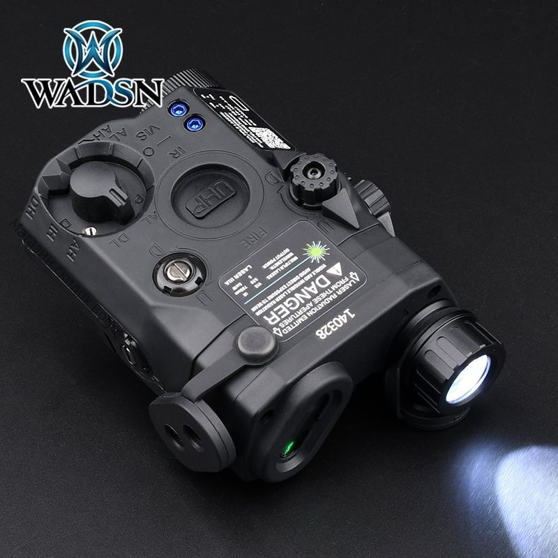 Тактический лазер PEQ-15 с функцией фонарика, черным корпусом, красным лазером, бесплатным аккумулятором и зарядным устройством