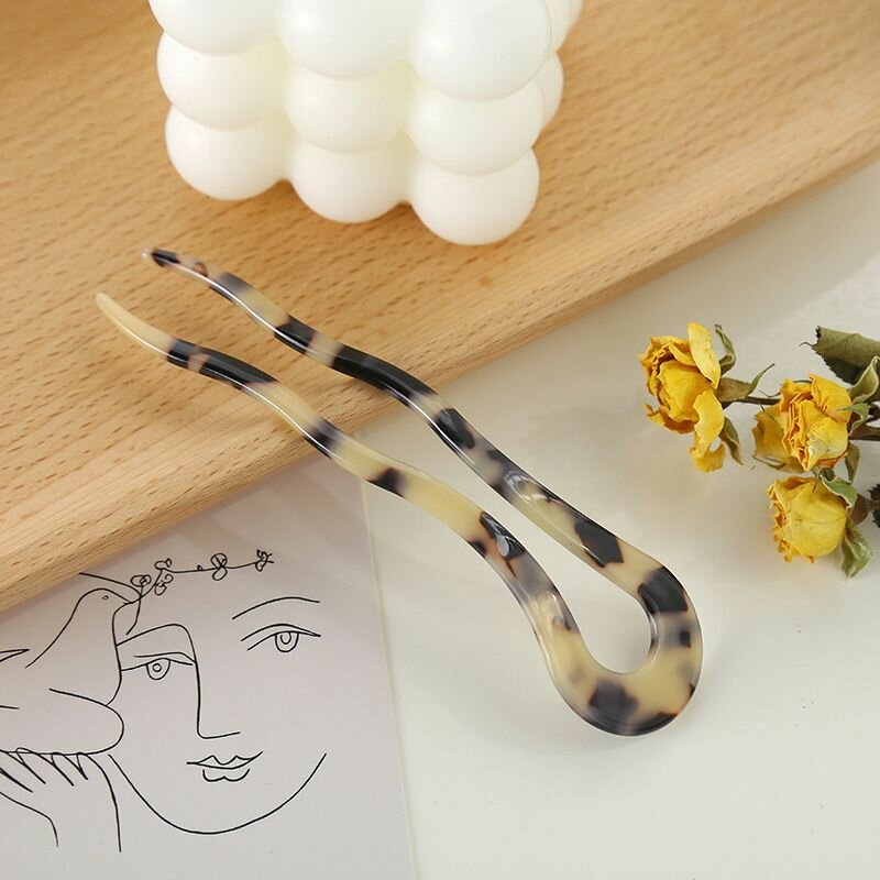 Заколка для волос U-образная волнистая шпилька ретро YZ