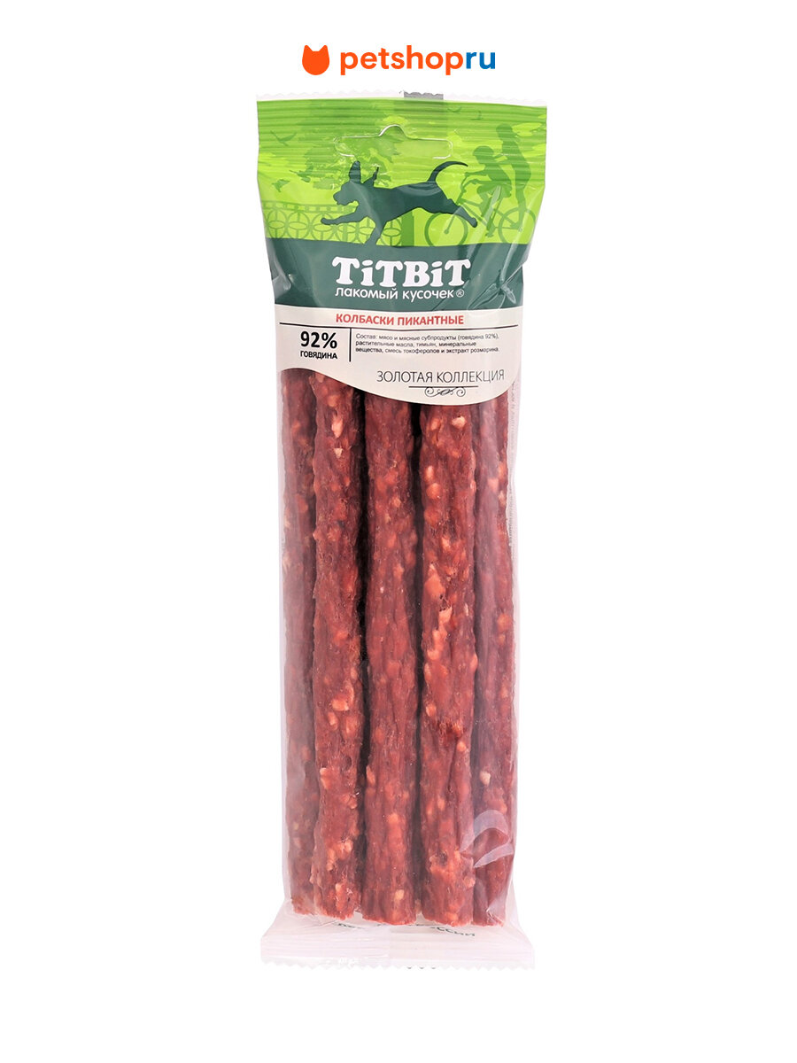 TiTBiT Лакомство для собак Золотая коллекция Колбаски Пикантные, 80г
