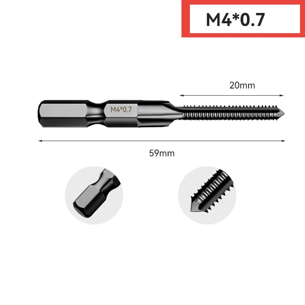 Метчик резьбы M4x0.7, 59 мм, цвет 4mm