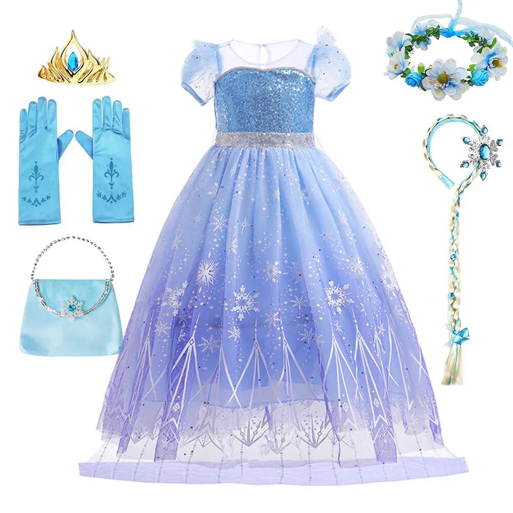 Детское карнавальное платье Эльза MESOQ 2T(100), elsa outfit 03