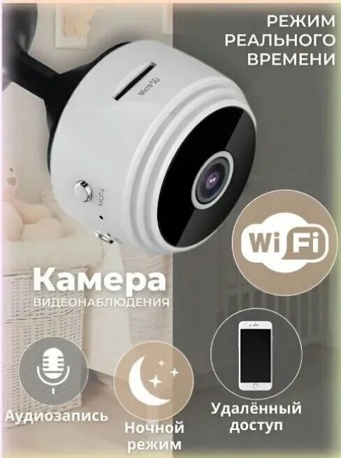 EASY MARKET Беспроводная мини IP камера наблюдения для частного дома и офиса
