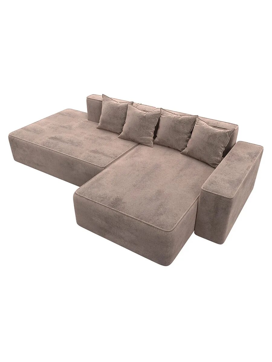 Диван угловой Будапешт со спальным местом 135х202 см, с ящиком для белья, угол правый, велюр
