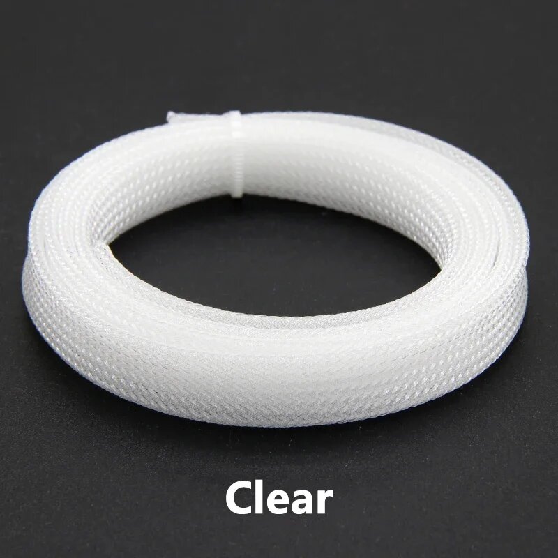 1 ~ 50 м прозрачная оплетка из ПЭТ 2/4/6/8/10/12/16 мм, защитная оболочка для проводов высокой плотности, оболочка из змеиной кожи для электрического кабеля