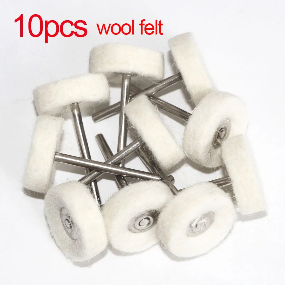 Шлифовальные головки из шерстяного фетра для дрели Dremel with 2.35mm shank, wool felt 10pcs