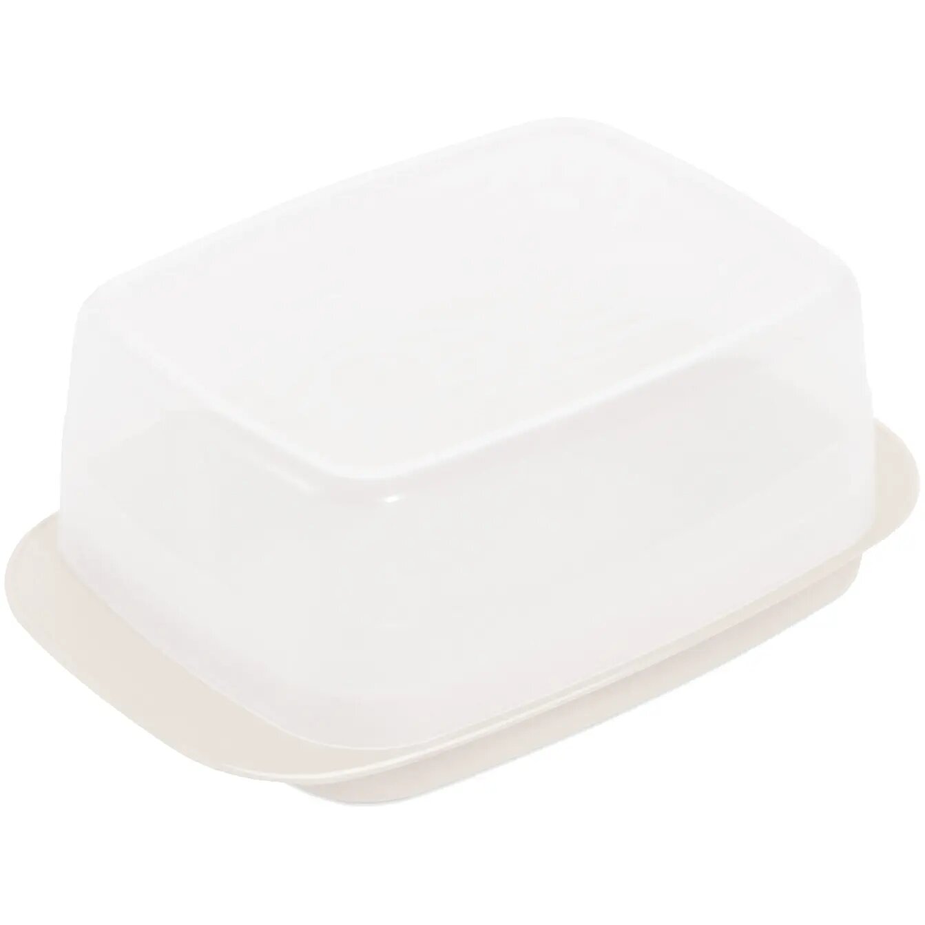 Масленка "Медея", кремовая, пластик, для масла и сыра, 2-в-1